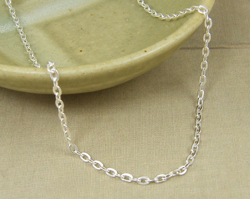 18 Inch Silver Necklace Chain 18 Inch Silver Chain Medium Link - Etsy