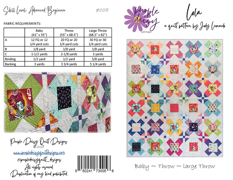 LOLA Quilt Pattern - Digital Download - Etsy
