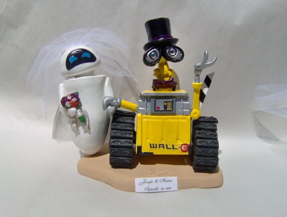 Custom Wall-e and Eve Cake Topper Bride and Groom Cake - Etsy