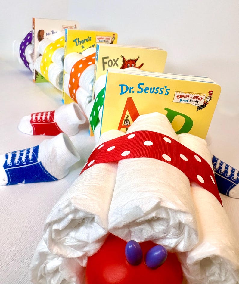 Book Worm Diaper Cake, Book Diaper Cake, Storybook Baby Shower, Diaper ...
