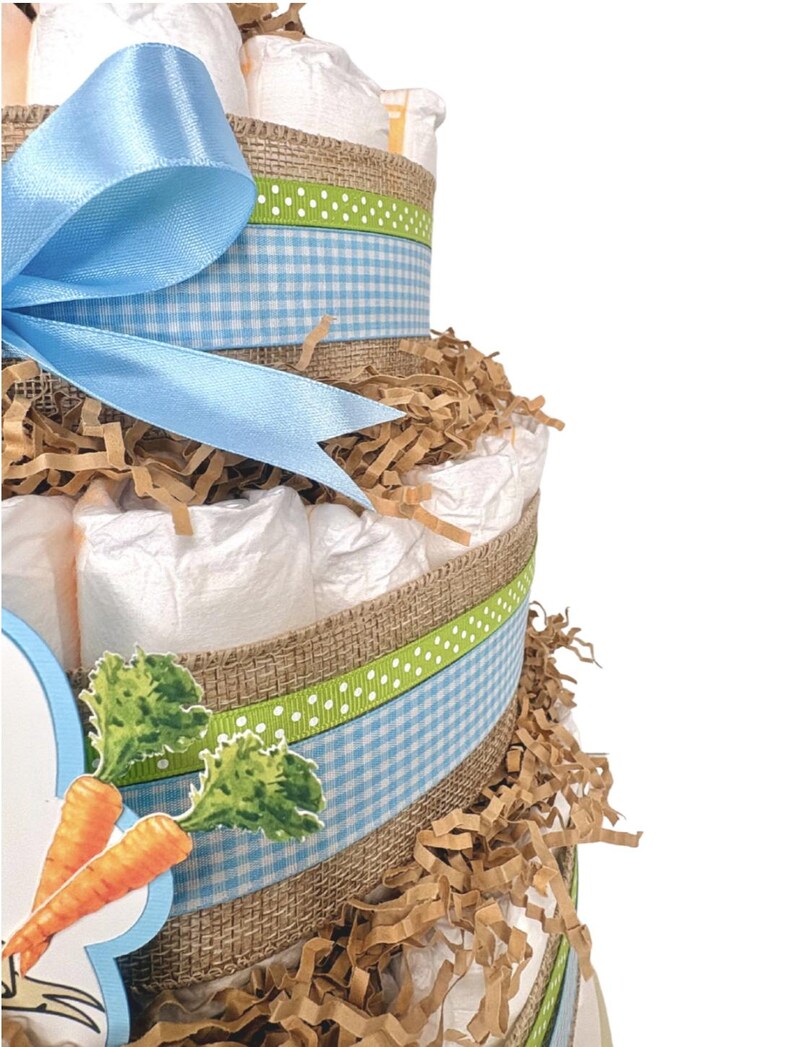 Diaper Cake, Peter Rabbit Blue Baby Boy Diaper Cake, Baby Shower ...