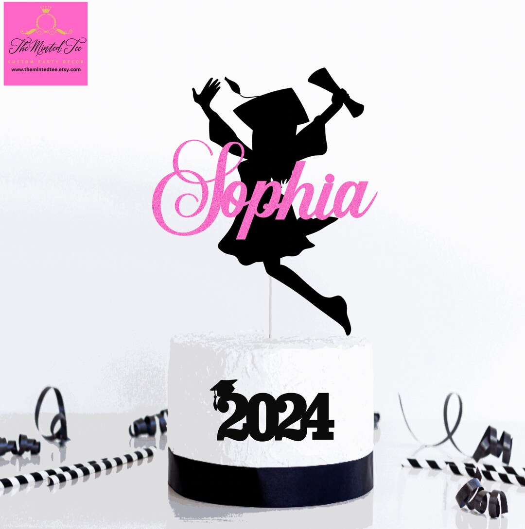 Personalized Graduation Girl Cake Topper: Class of 2026 - Etsy