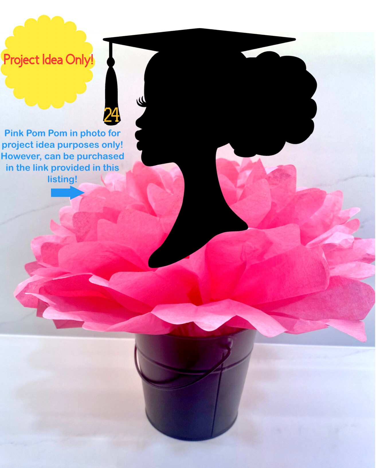 Afro Girl Graduation Cap Gown Silhouette, Class of 2025 Silhouette ...
