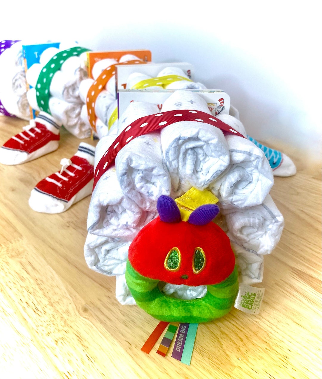 Book Worm Diaper Cake, Book Diaper Cake, Book Baby Shower, Diaper Cake ...