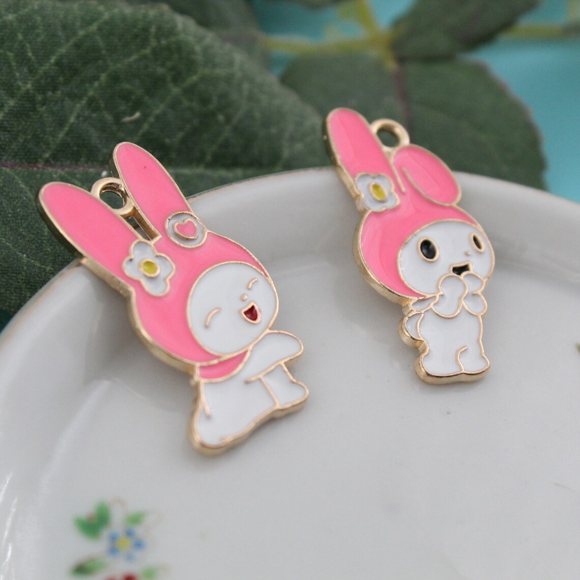 Set of 10 Mini Cartoon Gold Tone Enamel Charms Pendants Handmade DIY ...