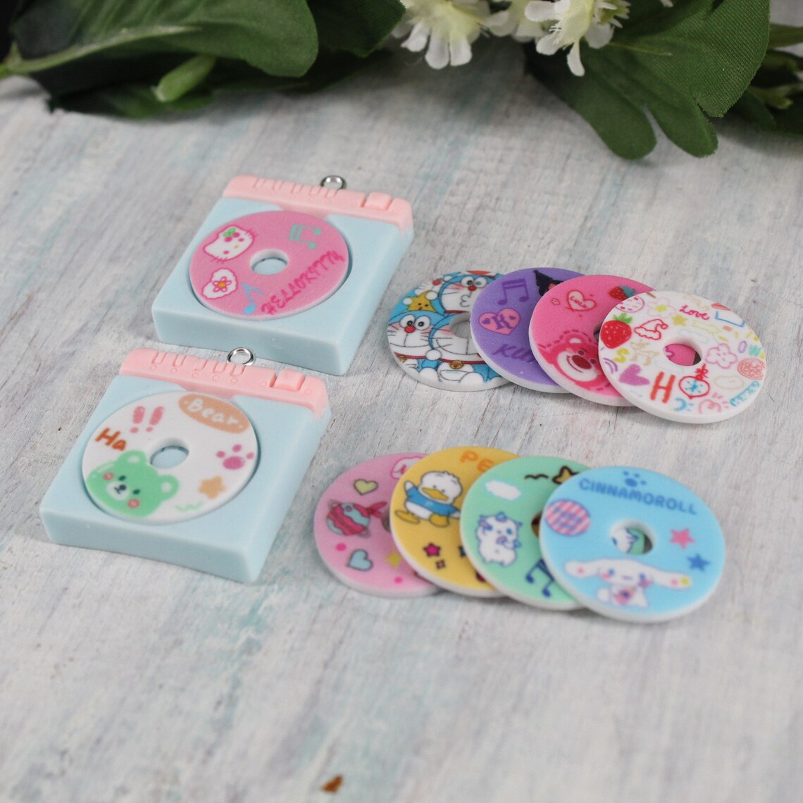 Mini Disc Player W/ Cds Resin Charms Flat Back Cabochon Packs Handmade ...