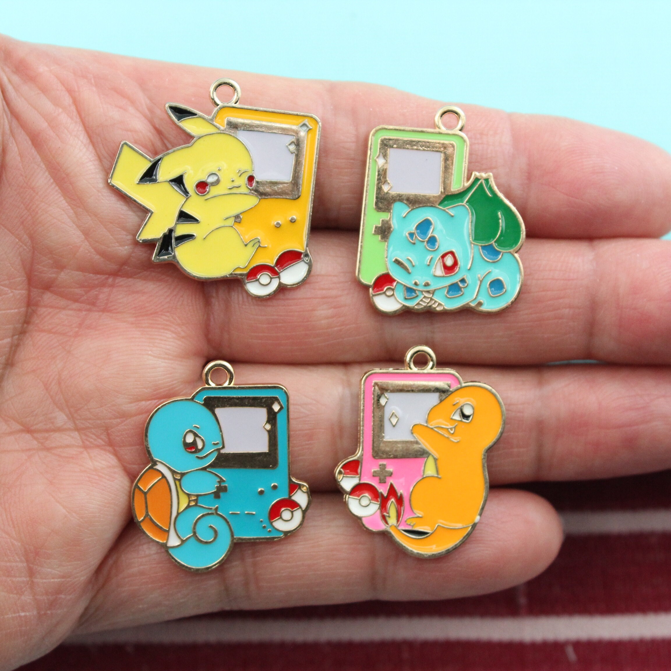 Assorted Mini Cartoon Gold Tone Enamel Charms Pendants Handmade DIY ...