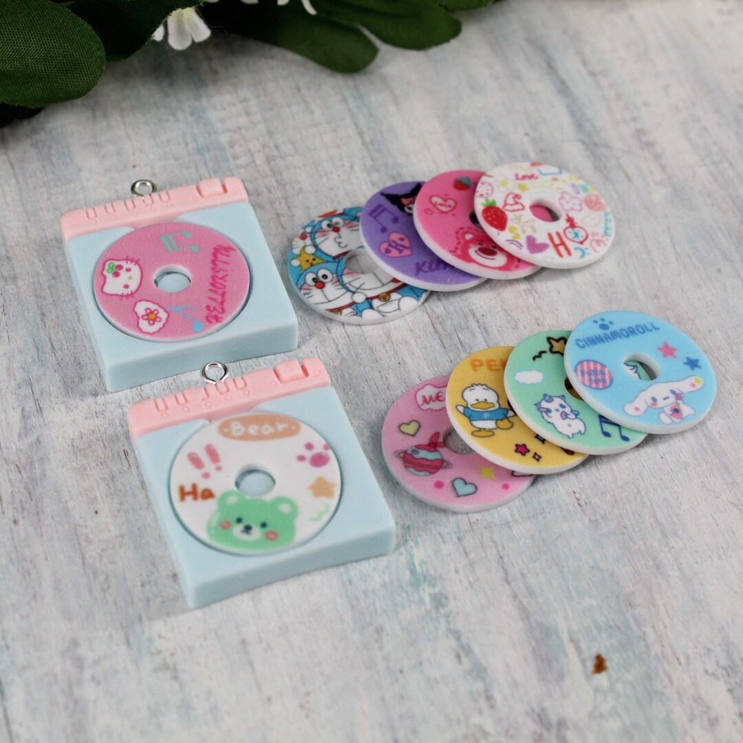 Mini Disc Player W/ Cds Resin Charms Flat Back Cabochon Packs Handmade ...