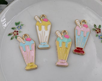 Assorted Mini Cartoon Gold Tone Enamel Charms Pendants Handmade DIY ...