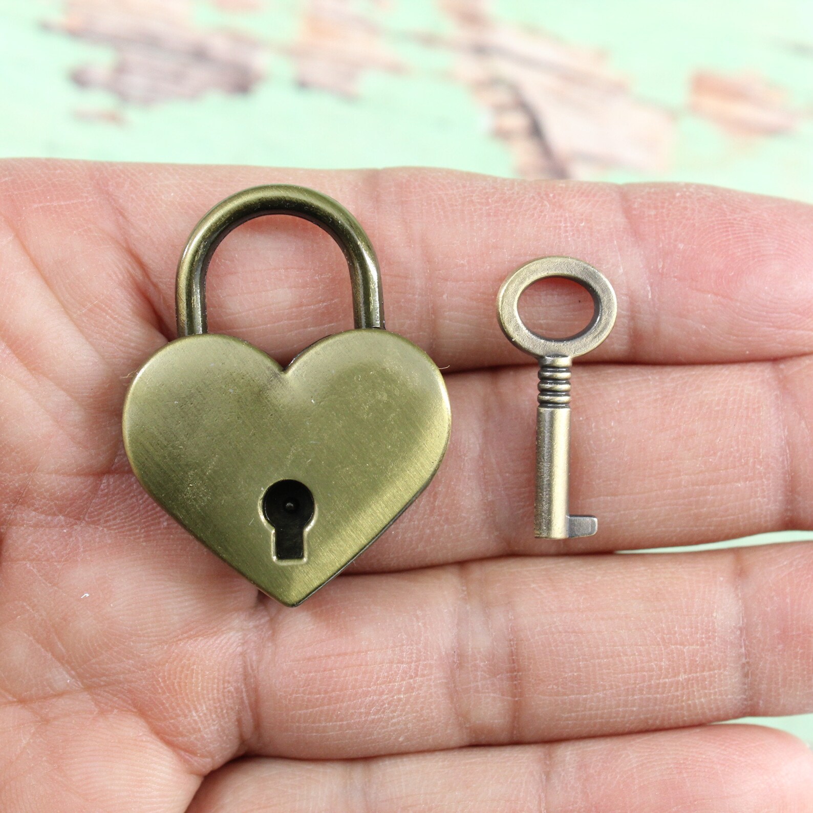 Heart Lock and Key Set Padlock With Key Wedding Locks and Keys Working ...
