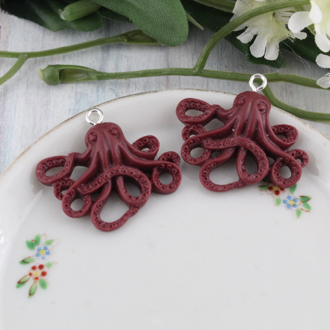 Mini Octopus Resin Charms Flat Back Cabochon Packs Handmade DIY Jewelry ...