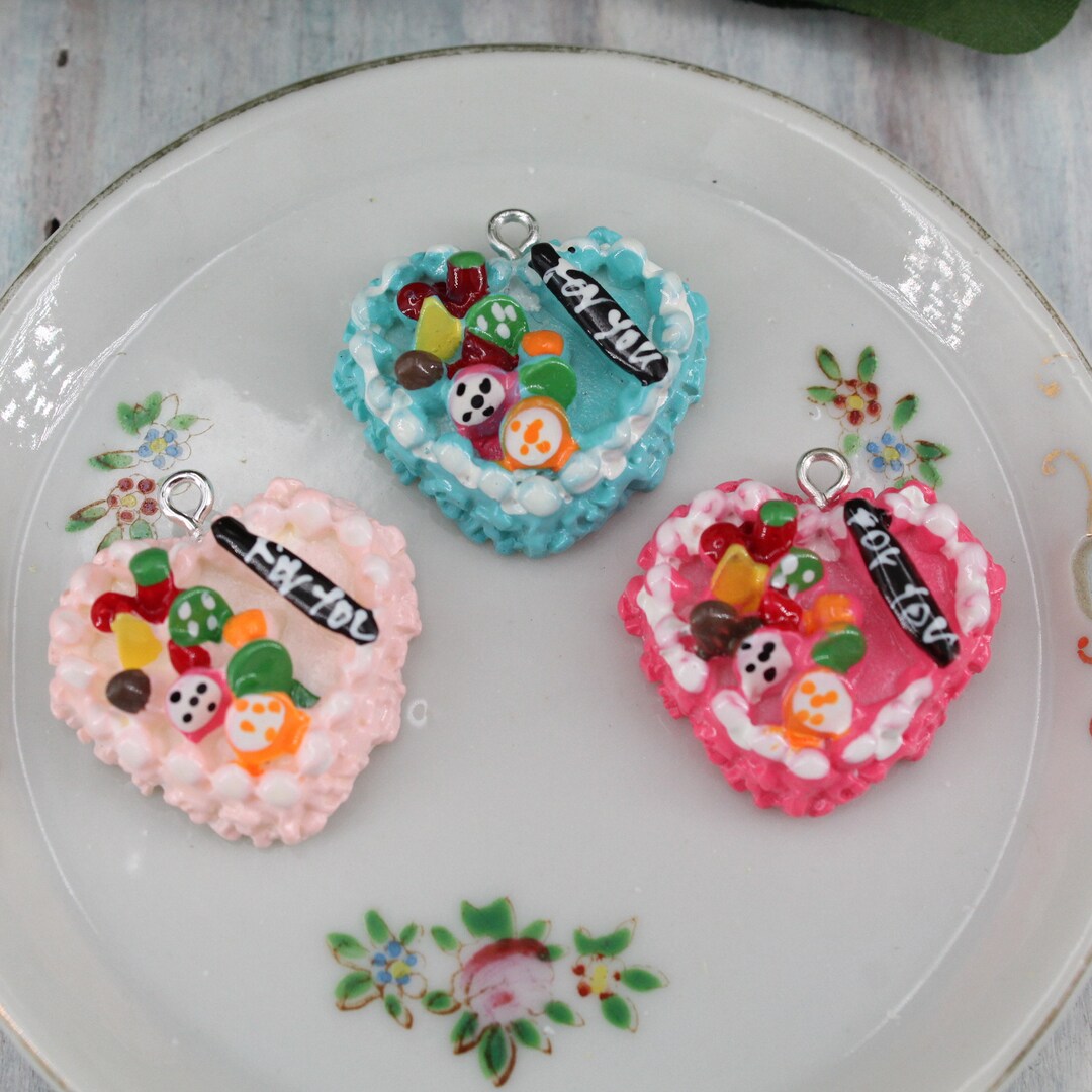 Assorted Mini Cake Resin Charms Flat Back Cabochon Packs Handmade DIY ...