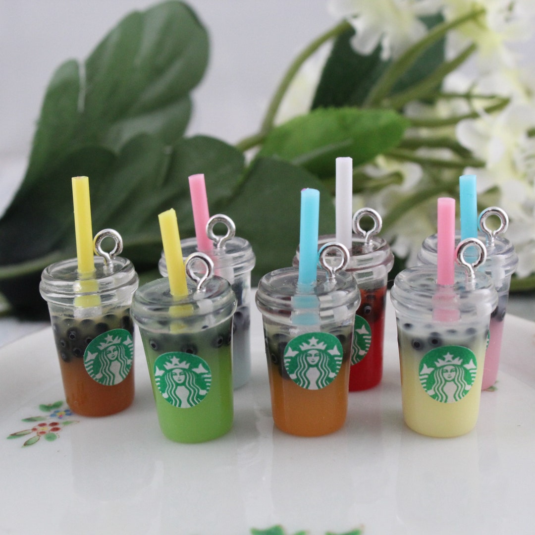 Assorted Mini Bubble Tea Resin Charms 3D Resin Pendants Handmade DIY ...