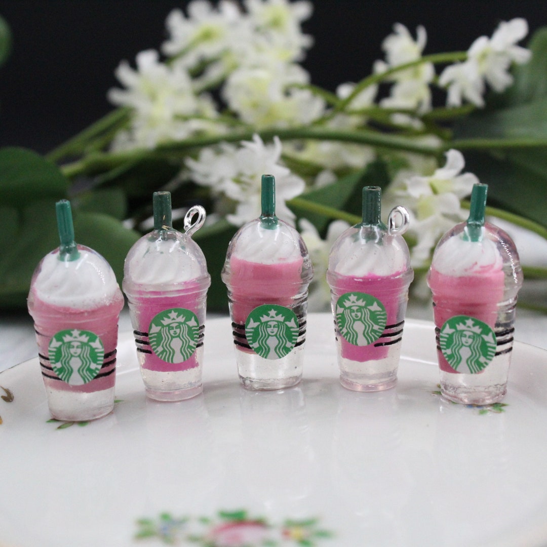 Pink Mini Frappuccino 3D Coffee Cup Resin Charms Flat Back Cabochon ...
