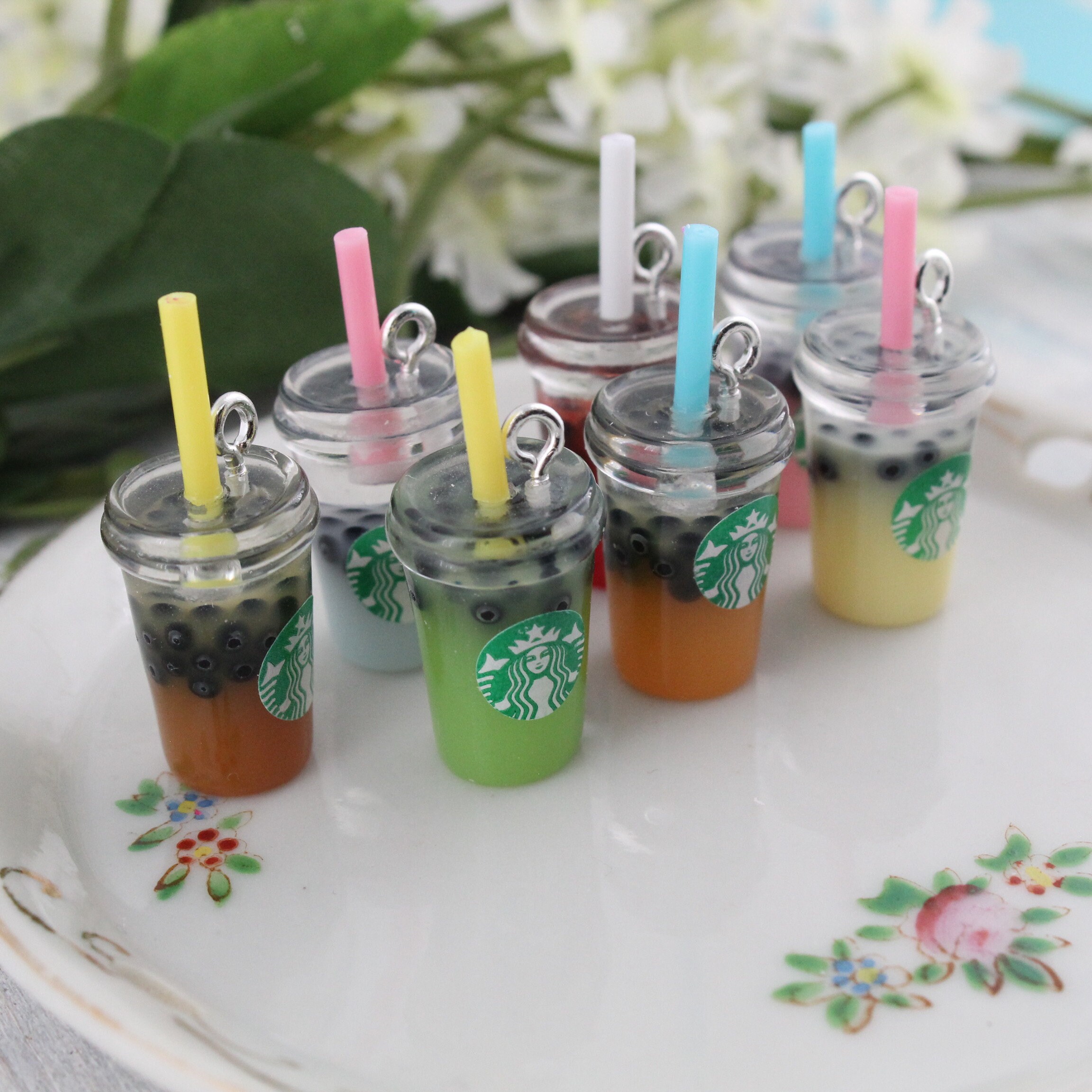 Assorted Mini Bubble Tea Resin Charms 3D Resin Pendants Handmade DIY ...