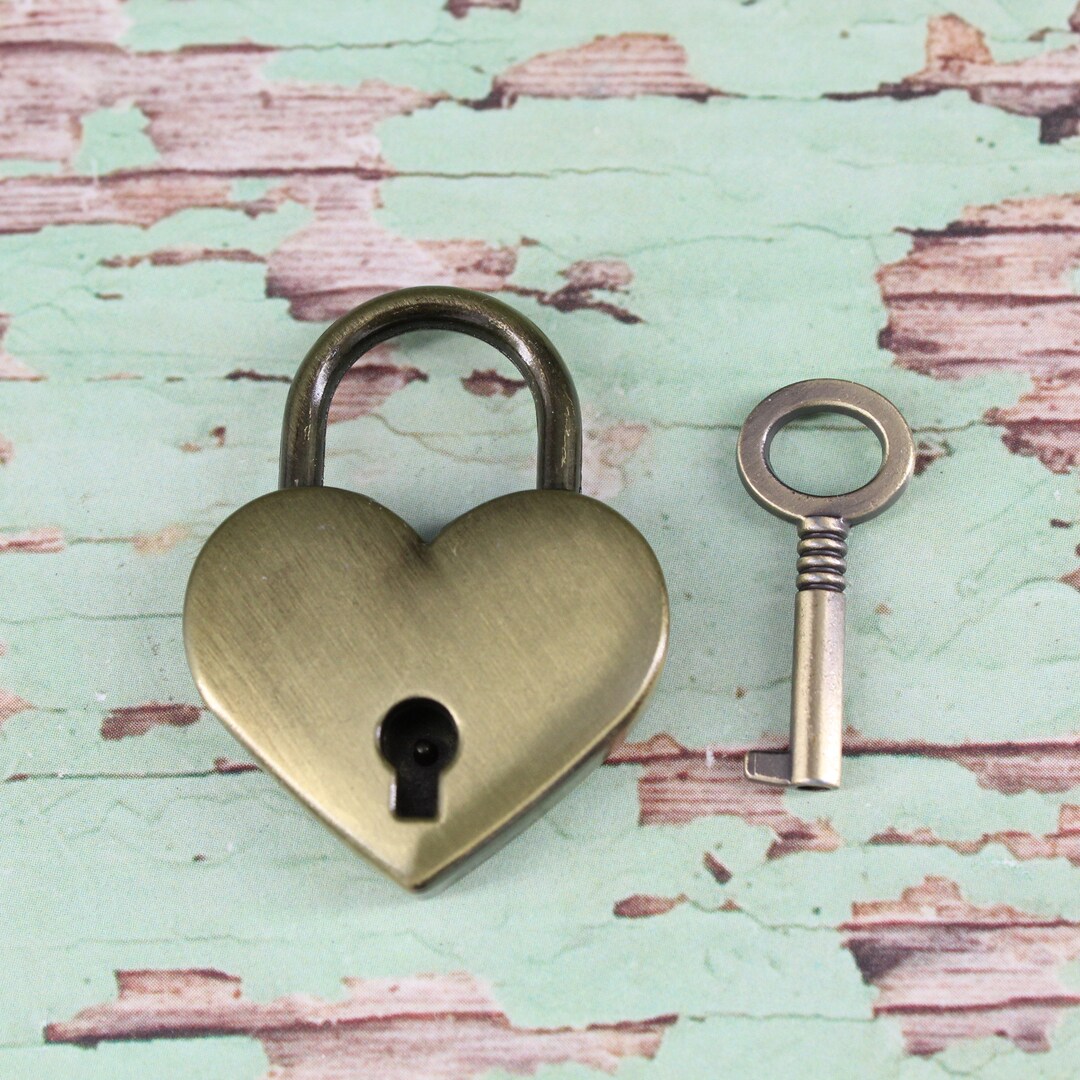 Heart Lock and Key Set Padlock With Key Wedding Locks and Keys Working ...