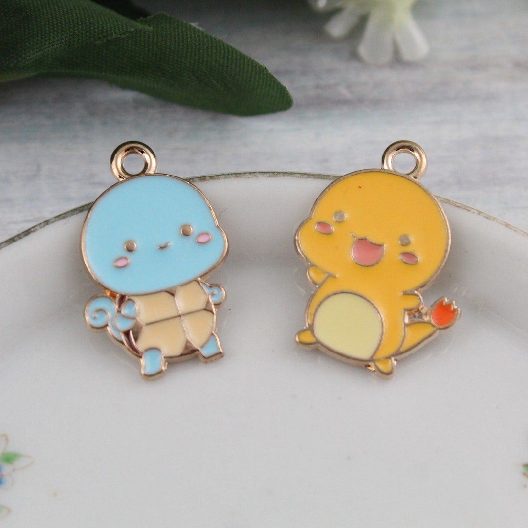 Set of 10 Tiny Cartoon Gold Tone Enamel Charms Pendants Handmade DIY ...