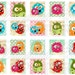 MiMi monster squares image digital collage sheet 1 x 1 | Etsy