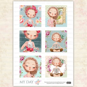 My Day Set of 6 Digital Collage Sheet Printable Download - Etsy