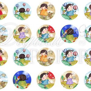 Matilda - Circles Image - Digital Collage Sheet - 1 X 1 Inch ...