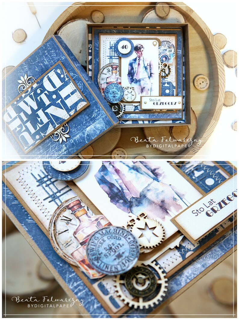 Cute Boys and Man Scrapbook Kit, Father and Son Ephemera, Masculine ...