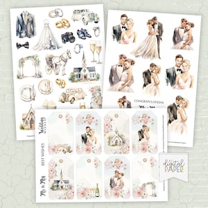 Wedding Scrapbook Paper Kit, Romantic Shabby Chic, Printable Paper ...