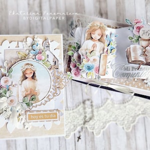 First Holy Communion, Printable Scrapbooking Kits, Scrapbooking Paper ...