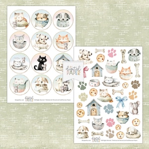 Lovely Puppy, Cat, Dog, Cute Animals, Paper Craft Supplies, Printable ...