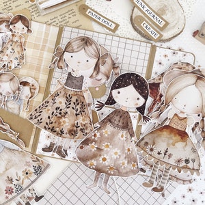 Printable Paper Dolls, Cottage Girls, Fussy Cuts, Cricut, Planner ...