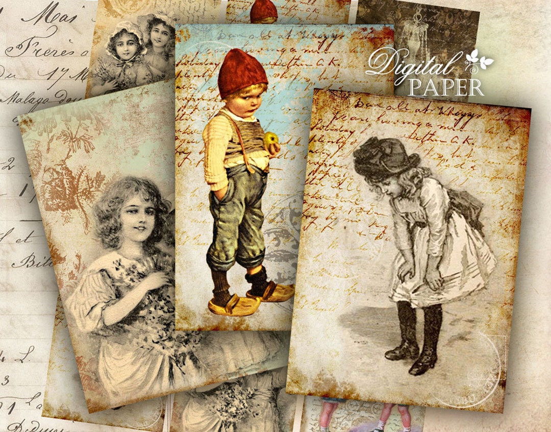 Art Ephemera Digital Collage Sheet Set of 6 Printable Download - Etsy