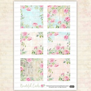 Beautiful Cards Set of 6 Cards Digital Collage Sheet - Etsy