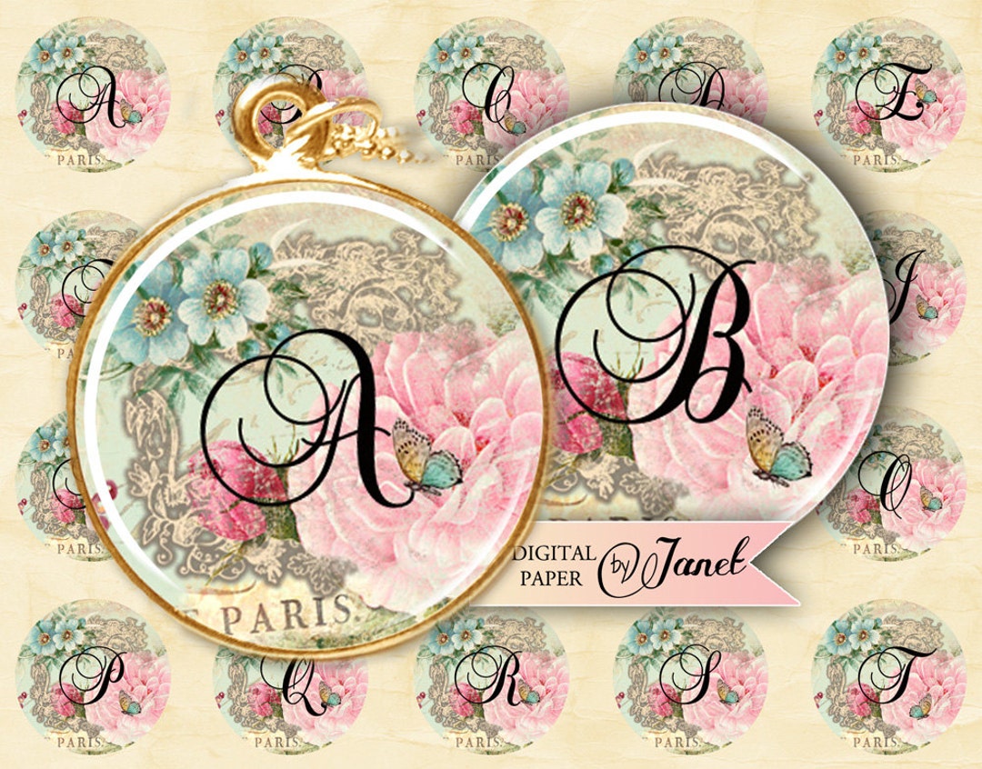 Sweet Alphabet Circles Image Digital Collage Sheet 1 X 1 Inch Printable ...