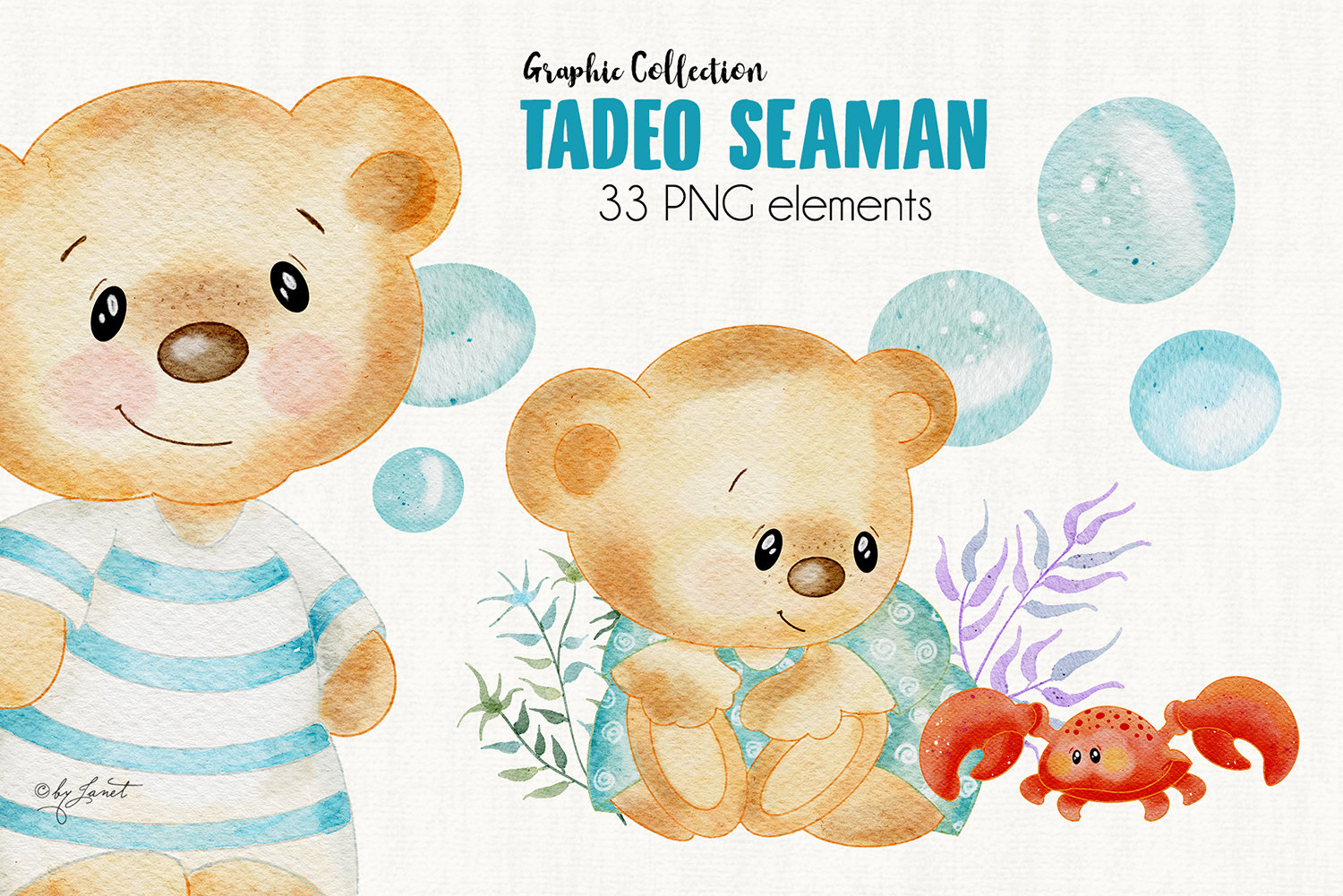 Tadeo Seaman Art Baby Clipart Animal Illustration - Etsy
