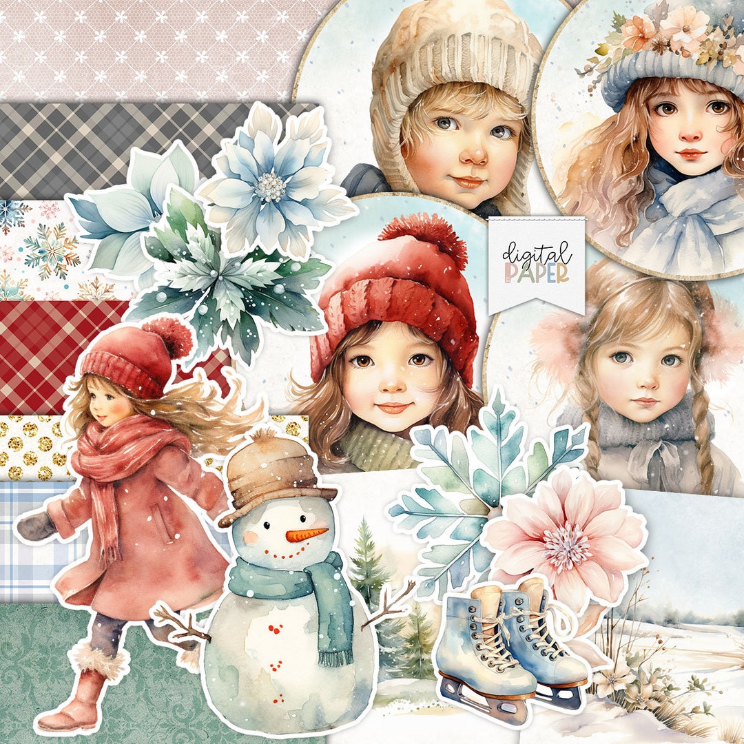 Happy Winter, Vintage Christmas, Scrapbooking Kit, Junk Journal ...