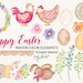 Happy Easter - Watercolor Elements - PNG File - Etsy