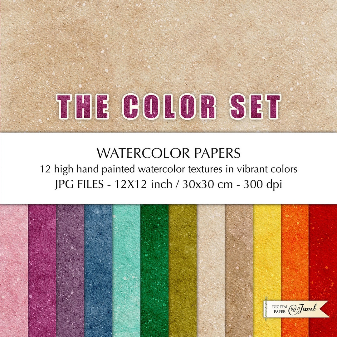 The Color Set, Printable Scrapbooking Paper, 12x12 Inch, Background ...