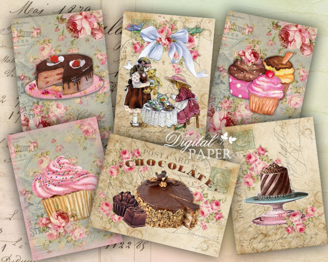 My Party - Digital Collage Sheet - Set of 6 - Printable Download - Etsy