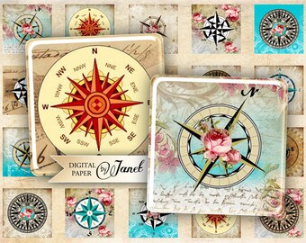 Japan Paper Circles Image Digital Collage Sheet 1 X 1 - Etsy