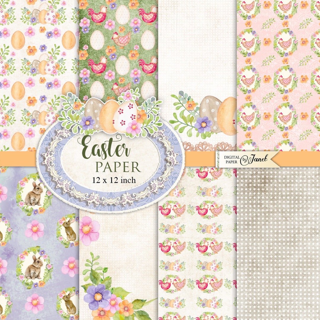 EASTER Paper, Printable Scrapbooking Paper, 12x12 Inch, Background ...
