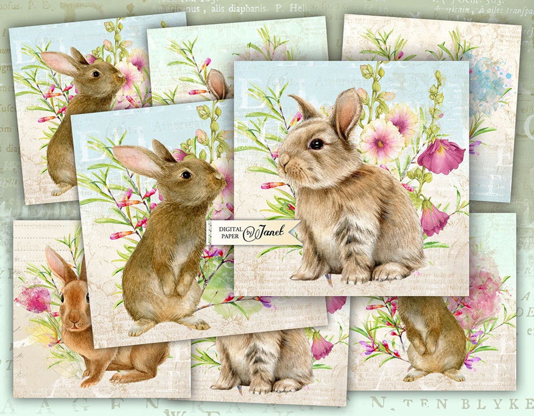 Easter Day - Set of 6 Cards - Digital Collage Sheet - Printable ...