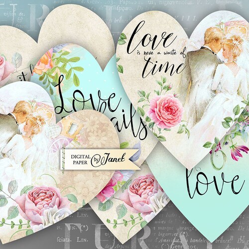 MESSAGE OF LOVE Printable Digital Images printable Download / - Etsy
