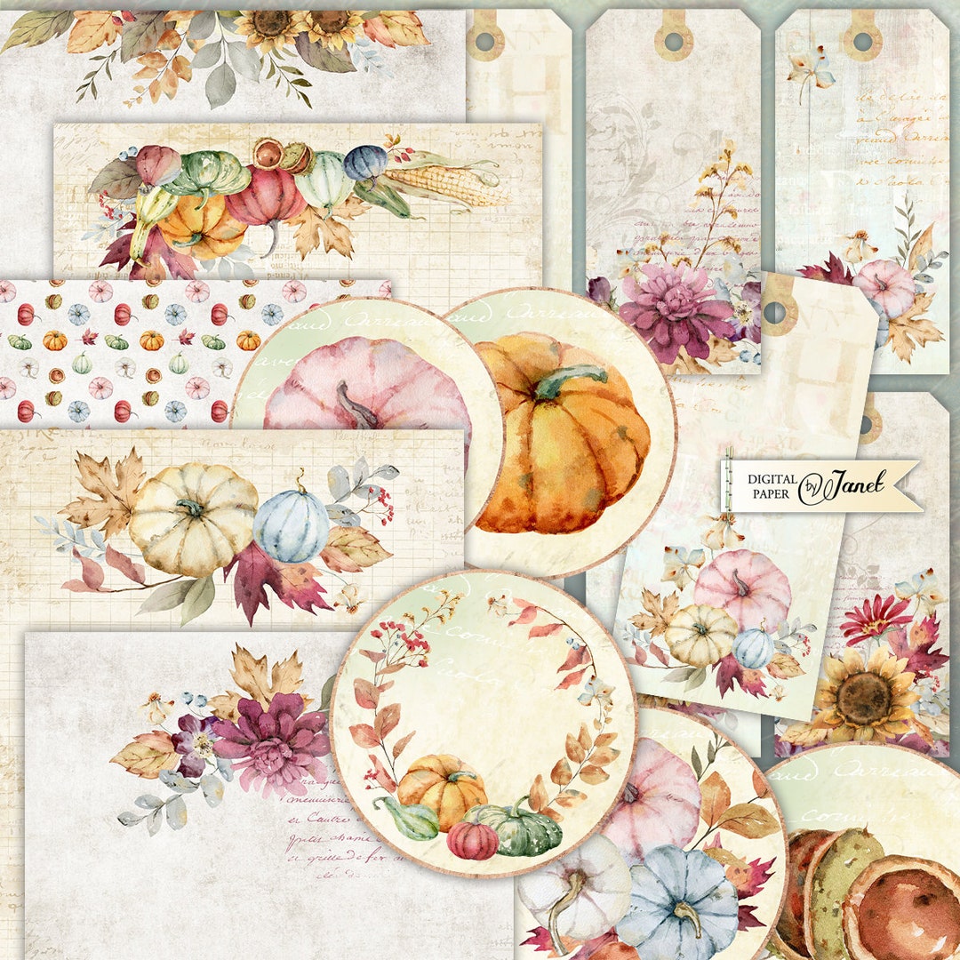 Hello Fall, Autumn, Digital Scrapbooking, Printable Stickers ...