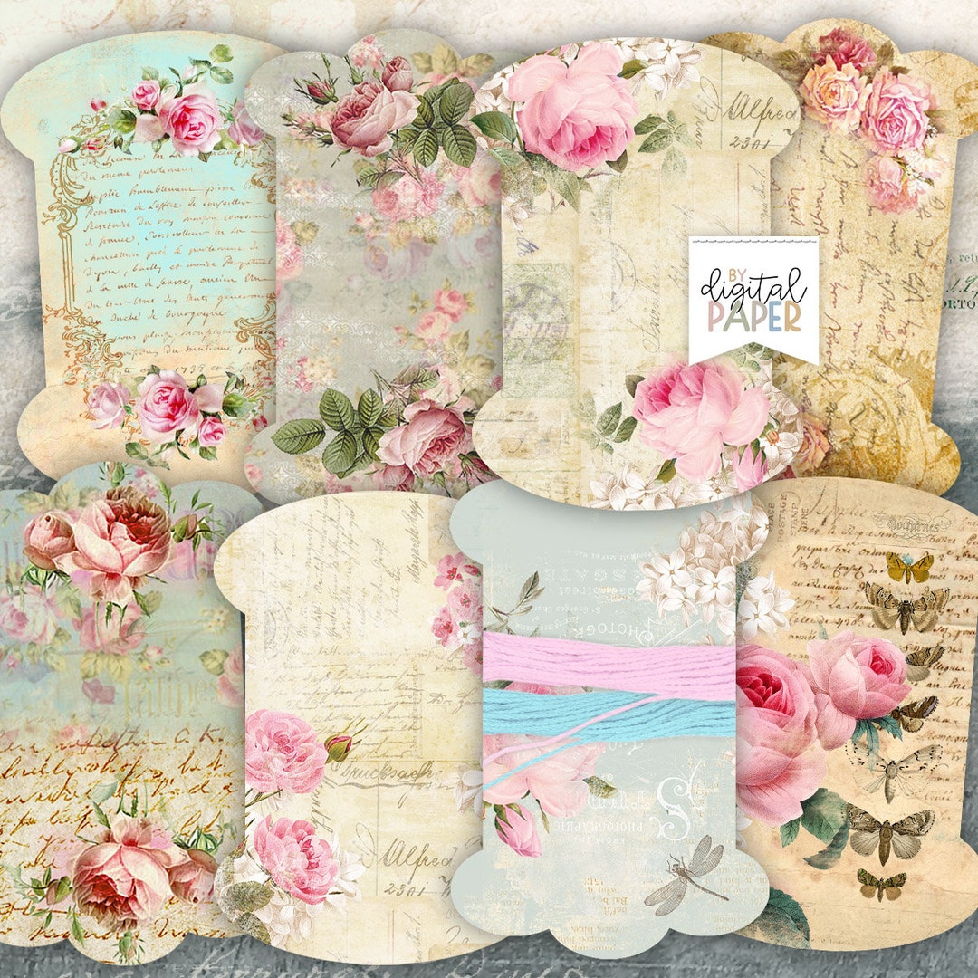 Vintage Thread Spool Cards, Ribbon, Lace, Vintage Ephemera, Junk ...