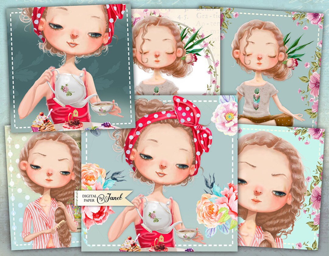 My Day Set of 6 Digital Collage Sheet Printable Download - Etsy