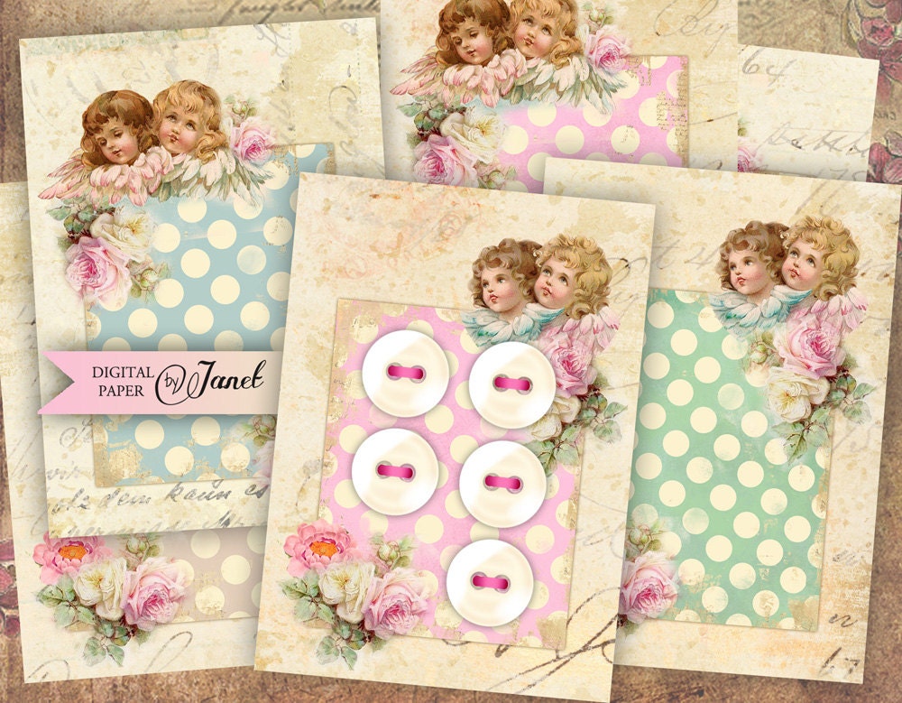 French Button Cards Digital - Etsy