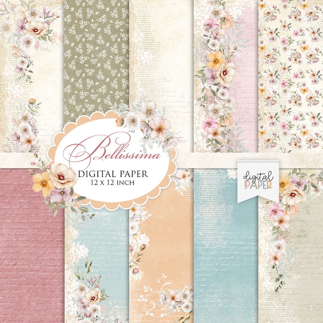 Bellissima, Printable Scrapbooking Paper, 12x12 Inch, Background ...