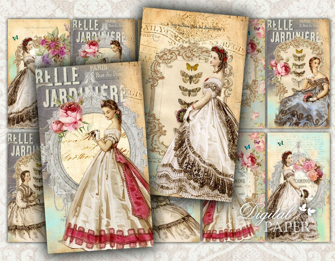 Old Moda - Foglio Collage Digitale - Set Di 10 - Printable Download - Etsy