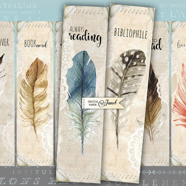 Feather Bookmarks - Etsy