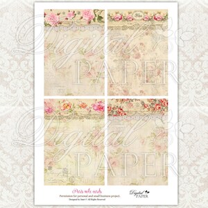 Paris NOTE Cards Digital Collage Sheet Set of 4 Printable Download - Etsy