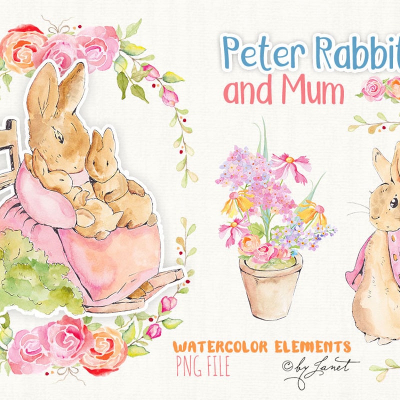 Peter Rabbit Clipart - Etsy